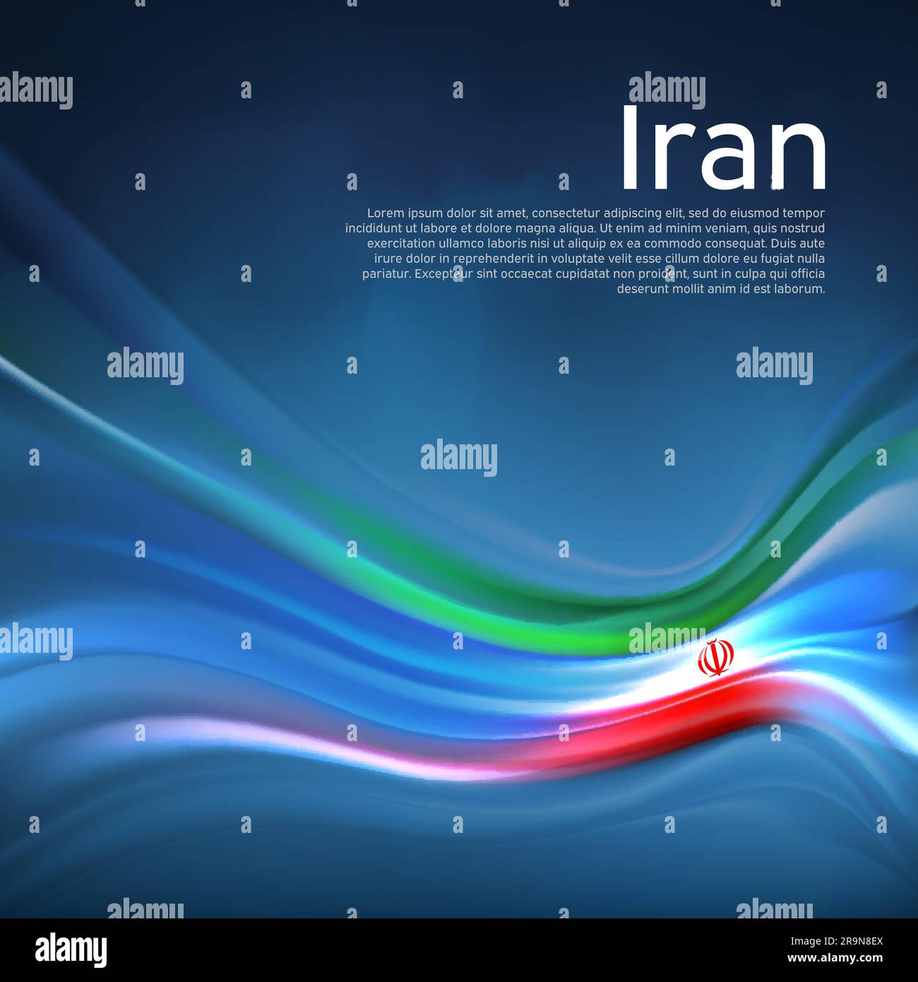 Iran flag background. Abstract iranian flag in the blue sky. National ...