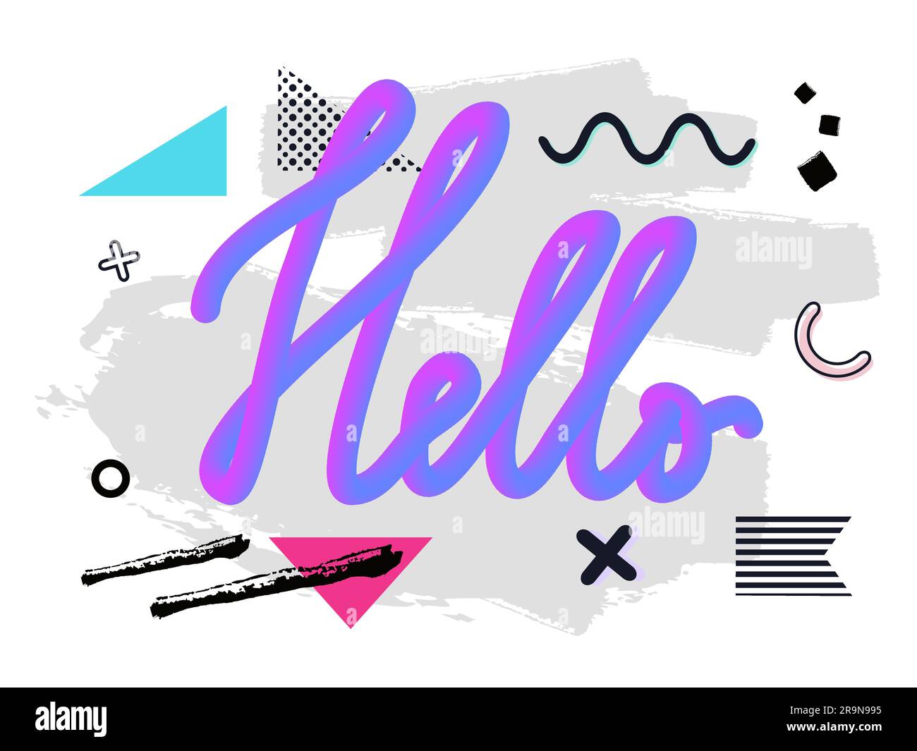 Vector illustration with geometric and brush painted elements. Modern ...