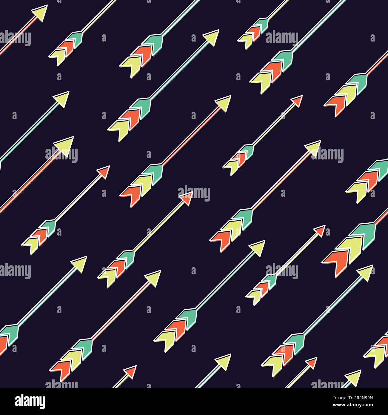 Vector seamless pattern with colorful geometric arrows Stock Vector ...