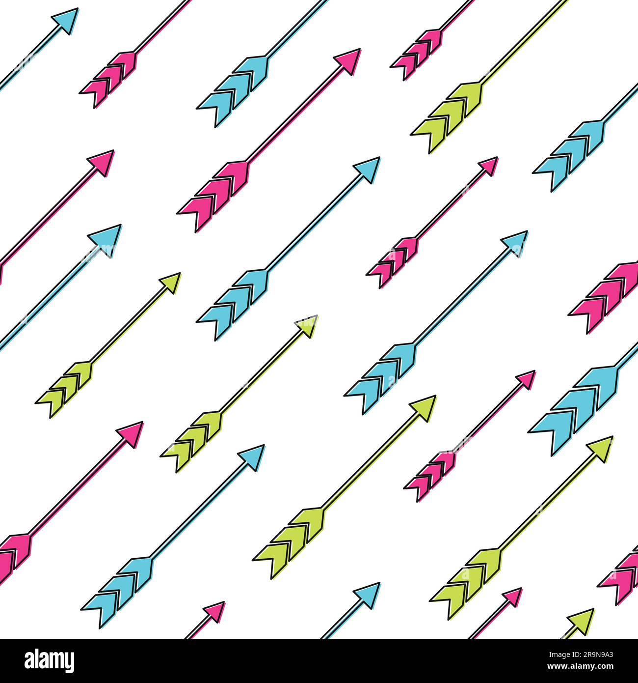 Vector seamless pattern with colorful geometric arrows Stock Vector ...