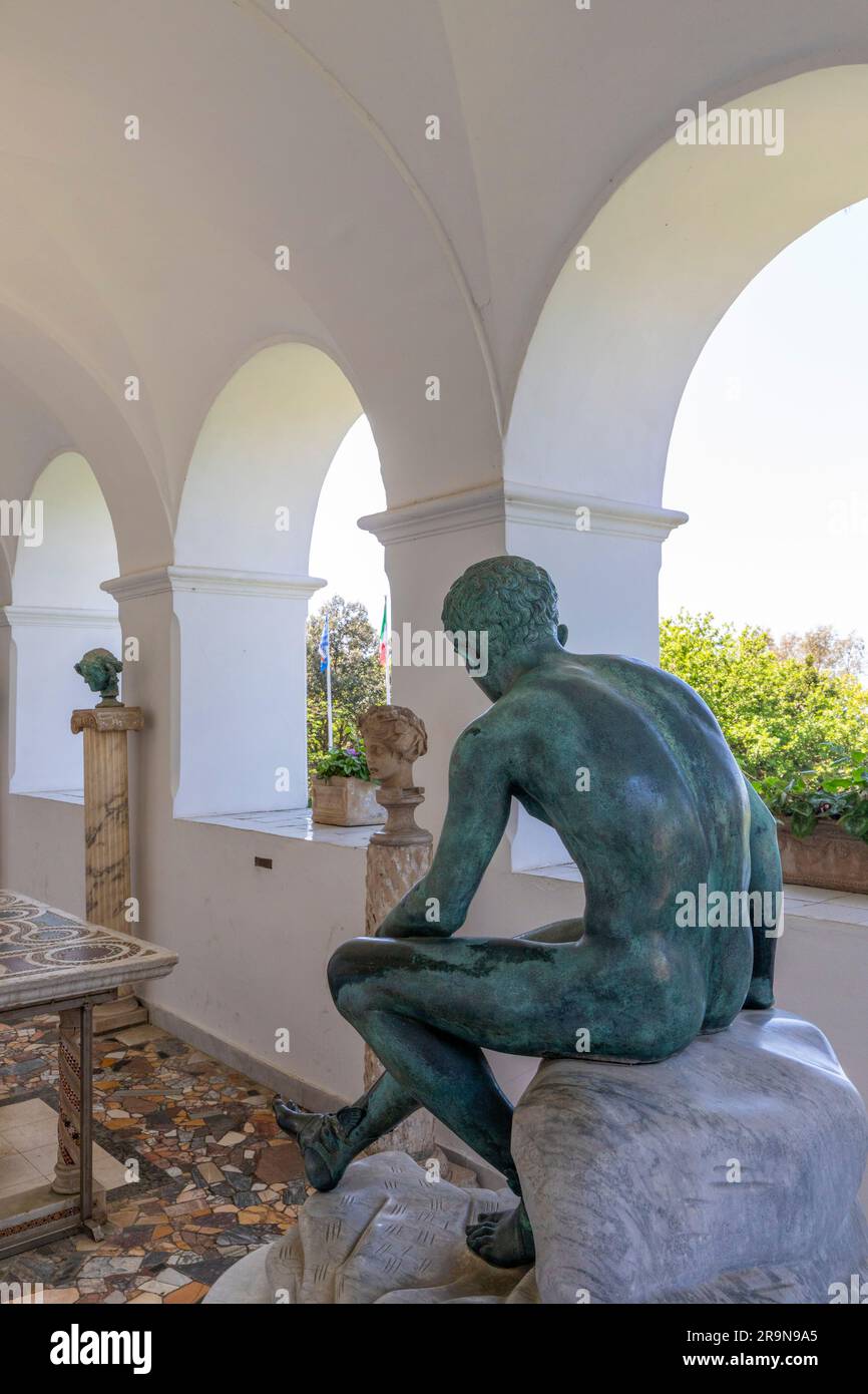 Bronze Statue of a Seated Hermes at Axel Munthe's Villa San Michele ...