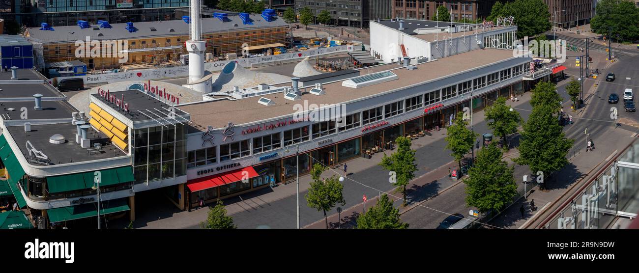 Aerial view of Helsinki. Lasipalatsi is a functionalist building ...