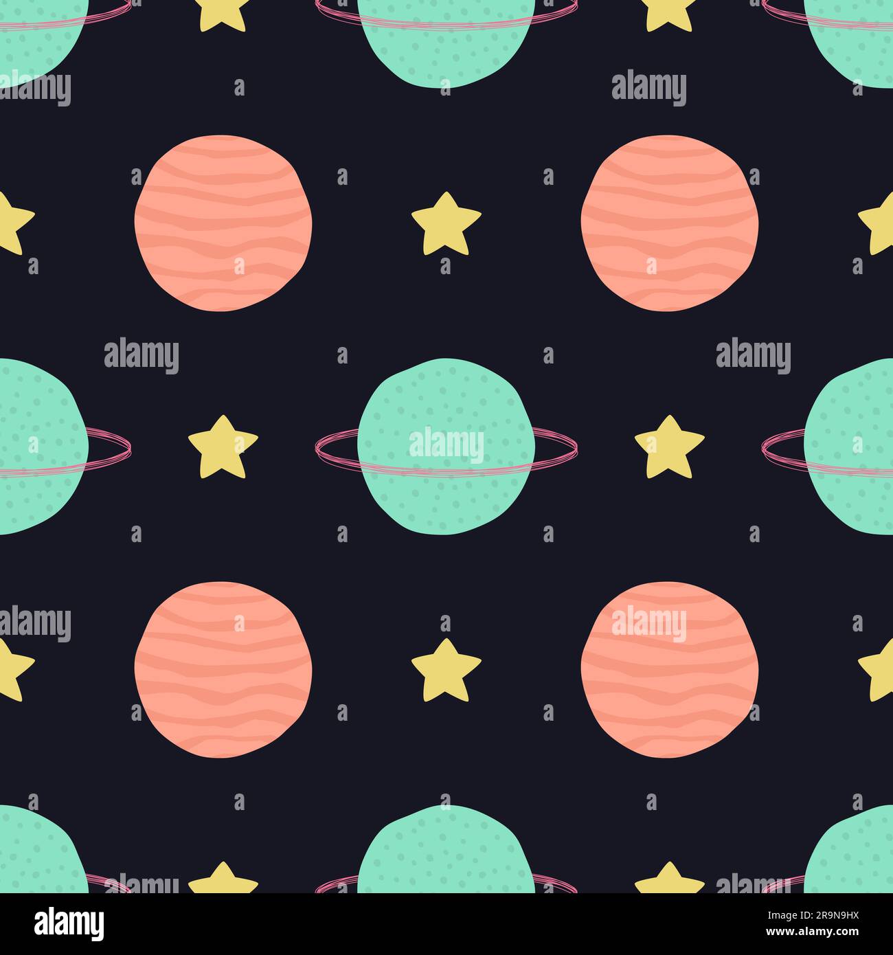 Kids space seamless pattern scandinavian universe kids background hi ...