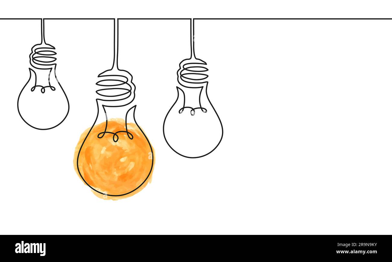 Light bulb shining hand drawn concept idea symbol hi-res stock ...