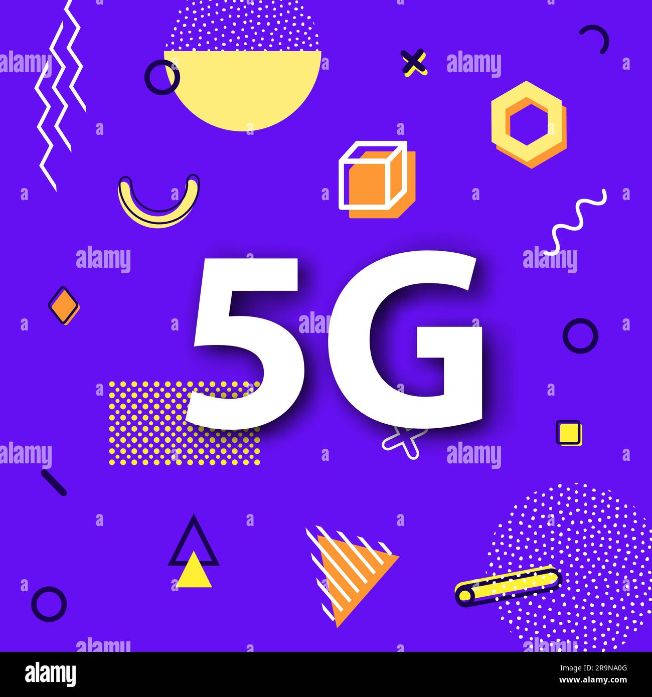 Vector 5G icon and symbol. Illustration of 5th generation wireless internet network connection ...