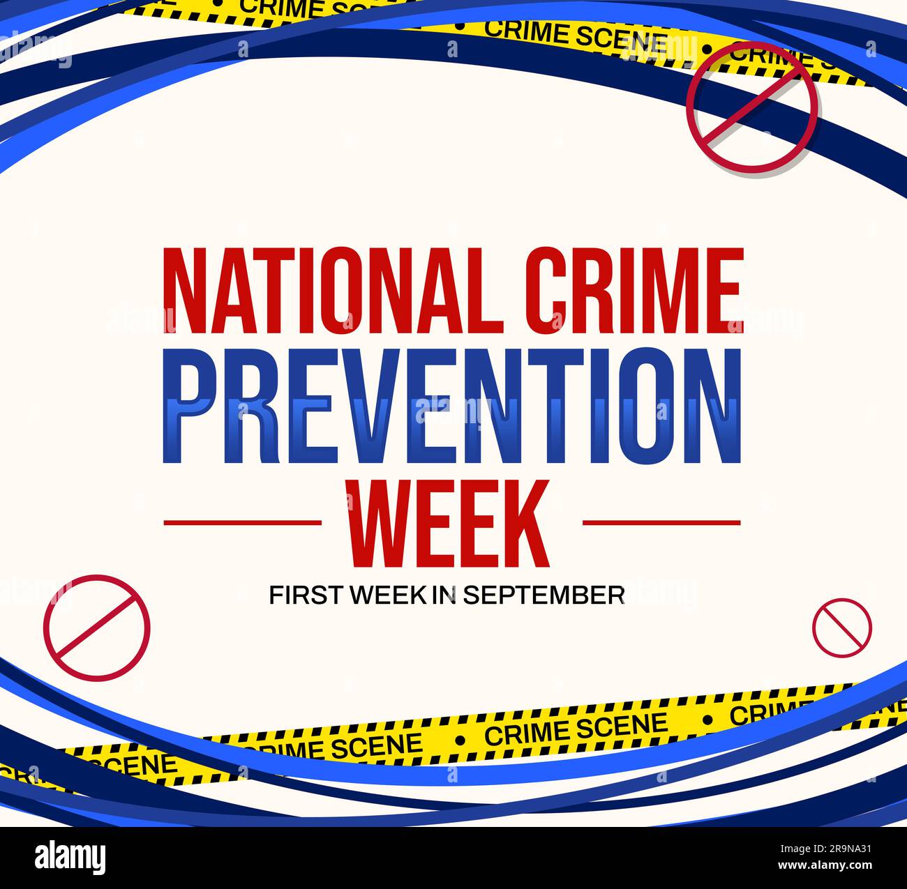 National Crime prevenetion Week background design with shapes and ...