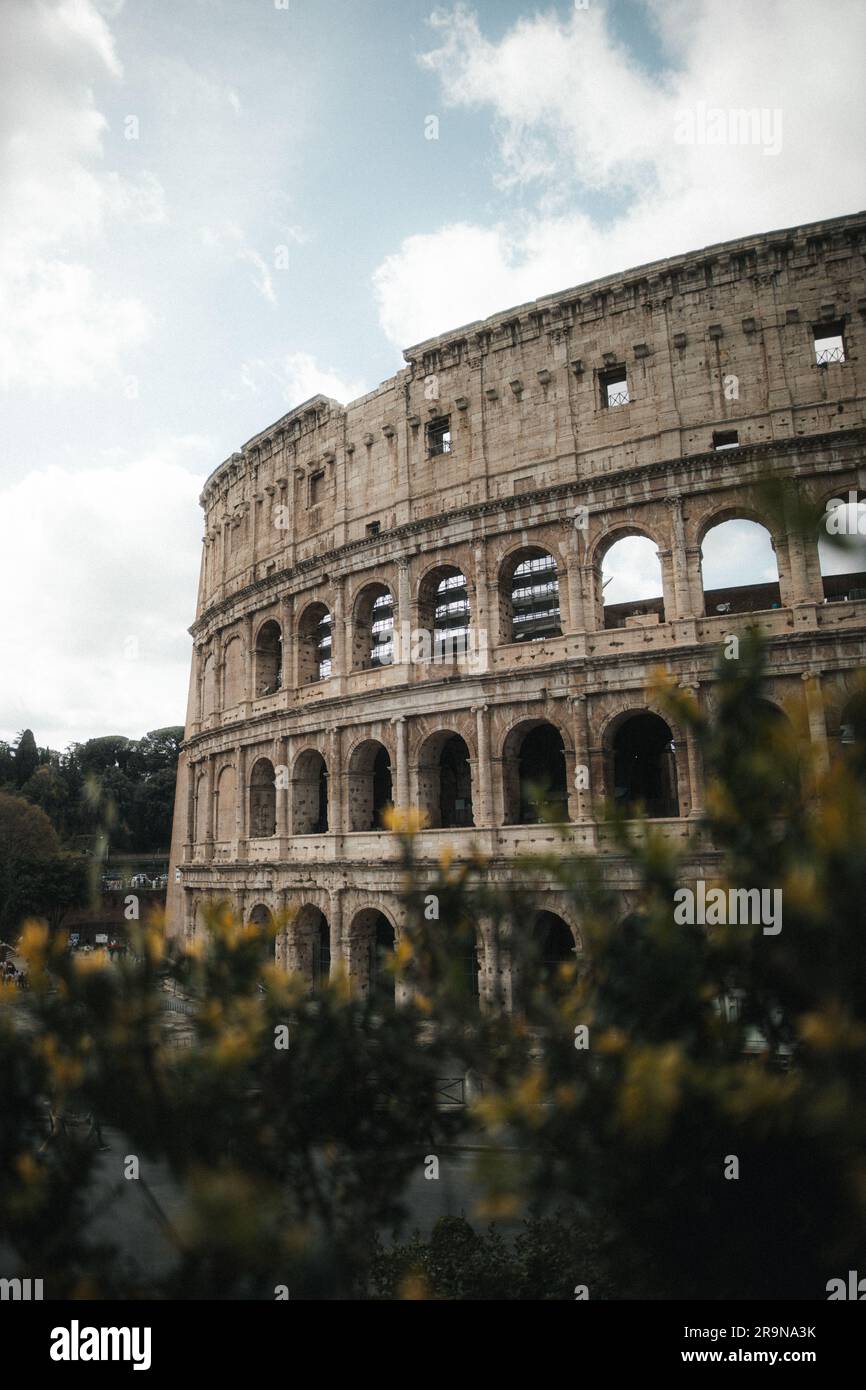 A stunning view of the iconic Roman Colosseum in Rome, Italy Stock ...