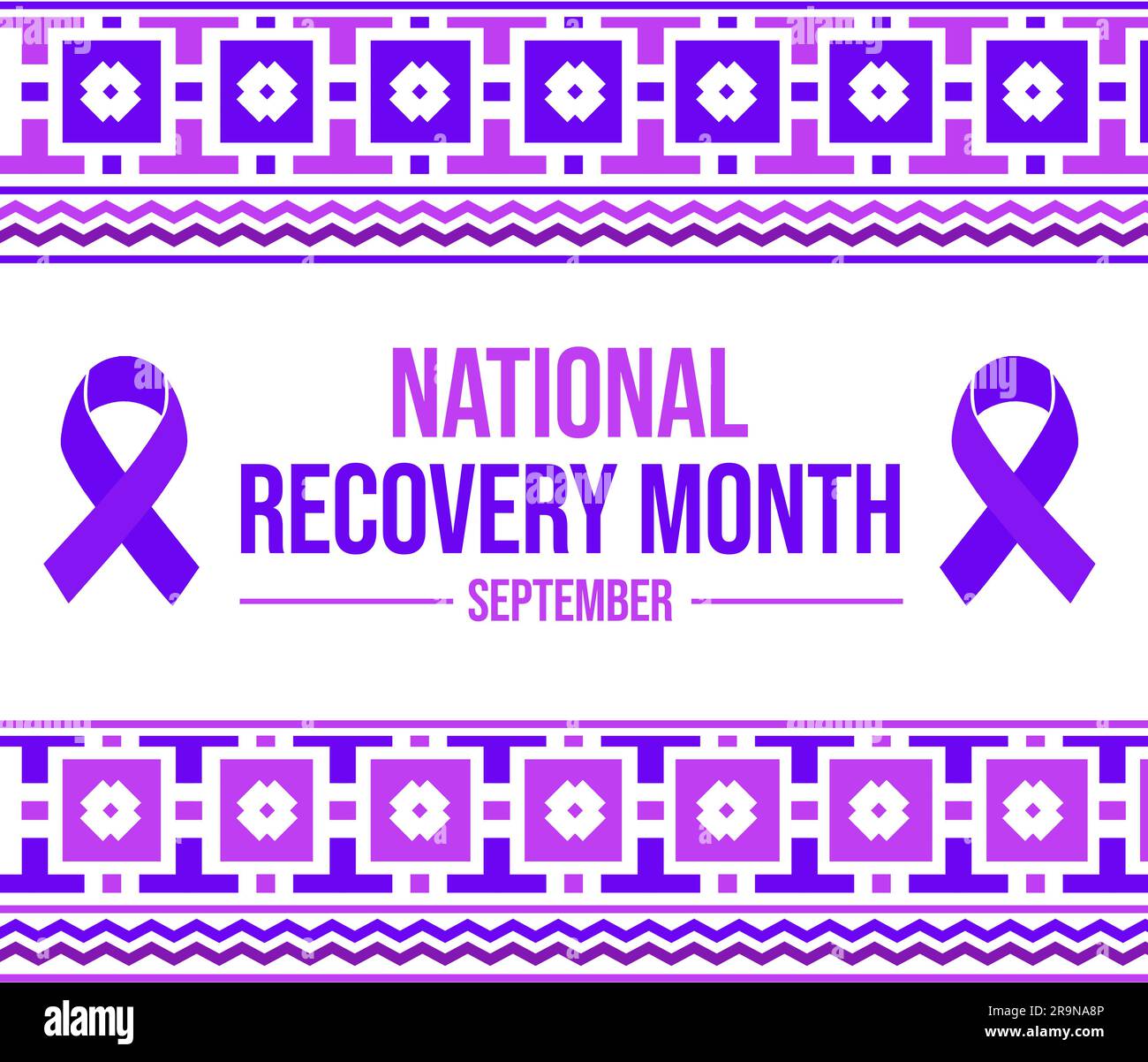 September is National Recovery Month, background design with purple ...