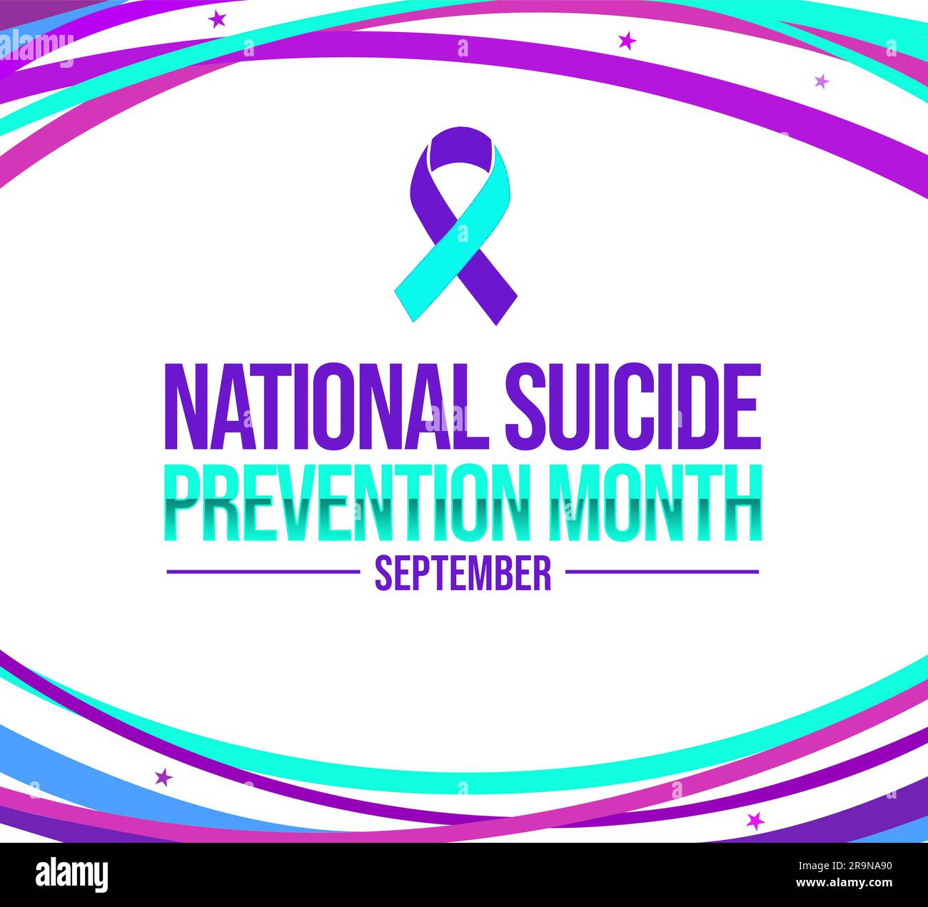 September is National Suicide Prevention month, background design with ...