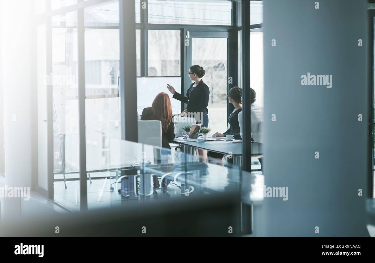 Coaching, monitor or business people in presentation for sales report ...