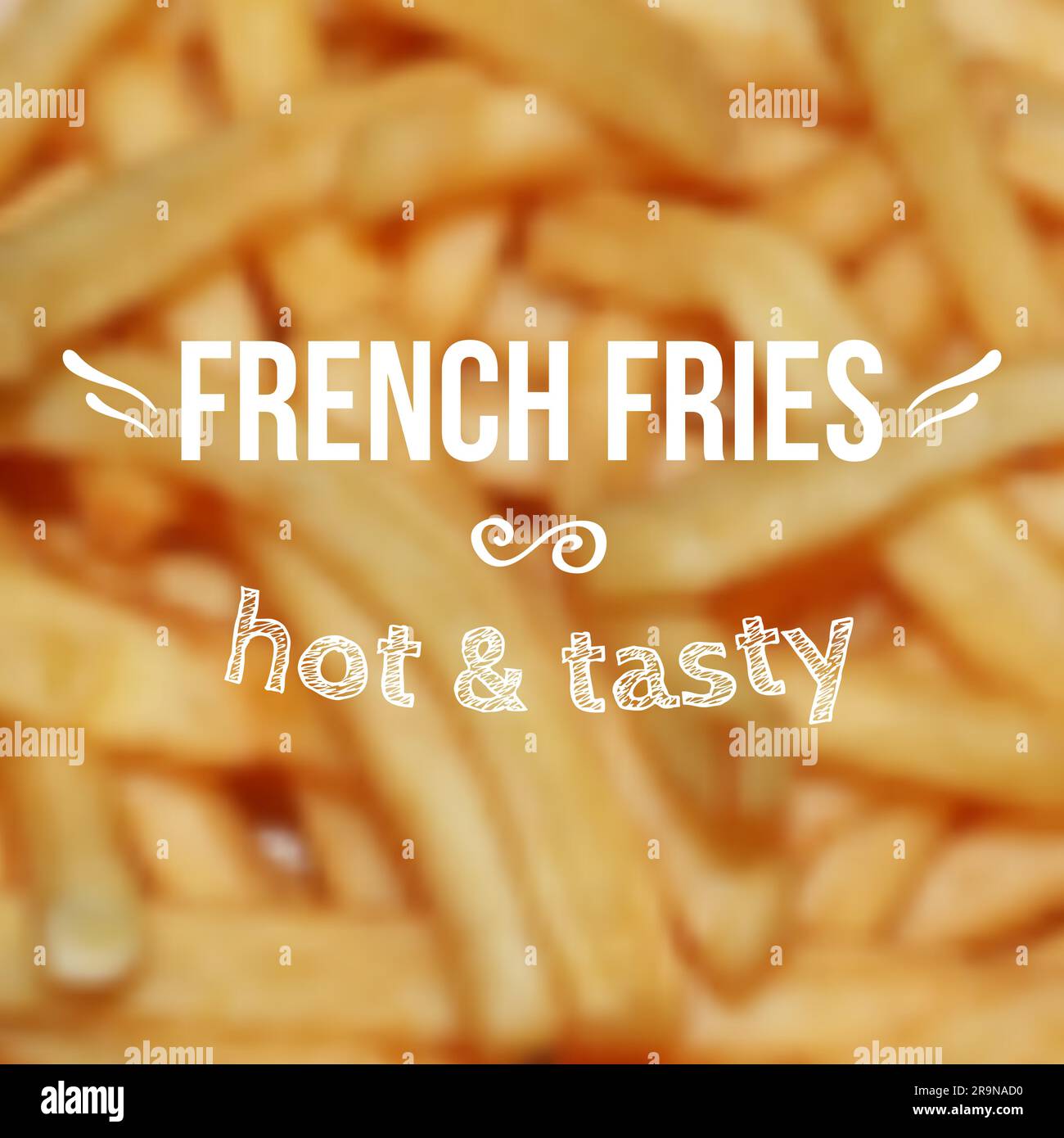 Vector blurred background with french fries. Fast food design Stock ...