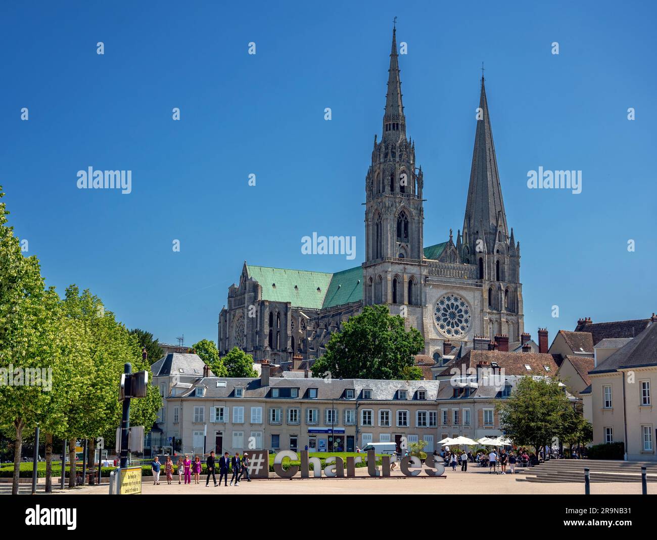 Famous gothic cathedrale Notre-Dame in Chartres in the Region Centre ...