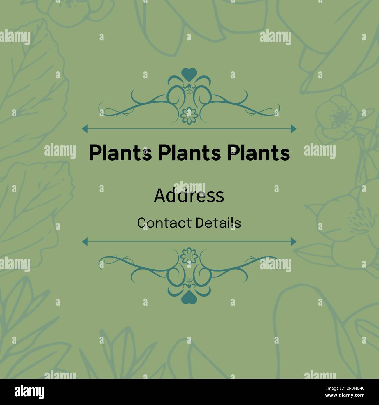 Plants plants plants text with holding text for details, decoration and ...