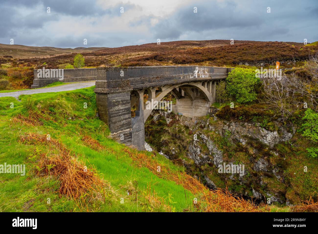 The Garry Bridge, known as the bridge to nowhere on The Isle of Lewis ...