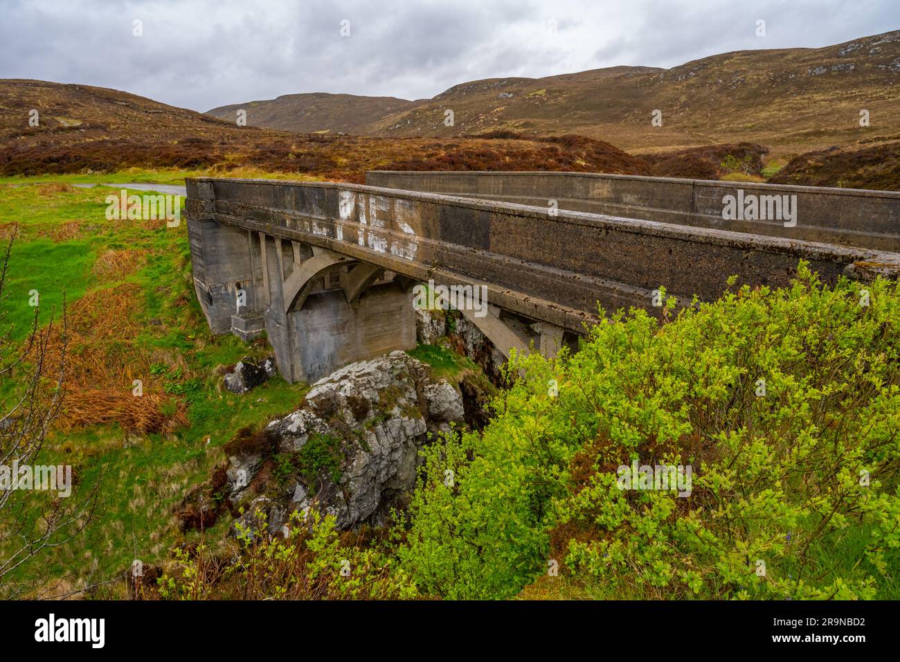 The Garry Bridge, known as the bridge to nowhere on The Isle of Lewis ...