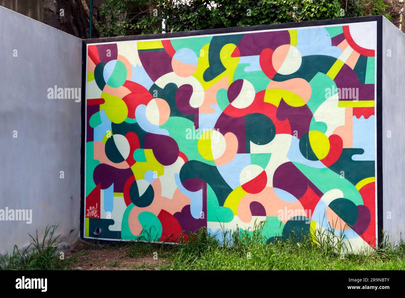 Street art trail in the village of Serignan near Beziers. Occitanie ...