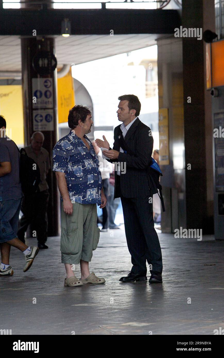 Actors Allan V. Watt (left) and Jim Russell in the “Small Metal Objects ...