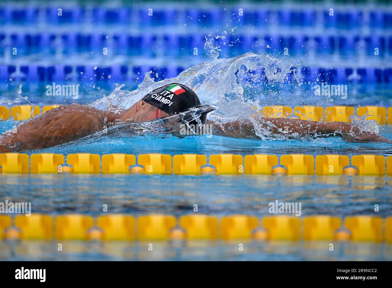 Matteo Ciampi of Italy competes in the 400m Freestyle Men Final during ...