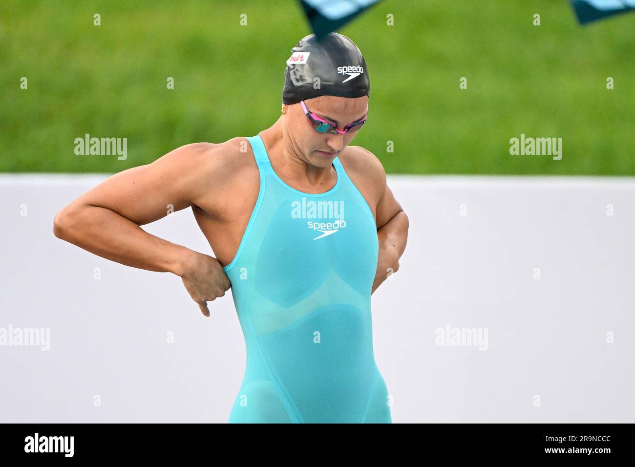 Kylie Masse of Canada prepares to compete in the 50m Backstroke Women ...