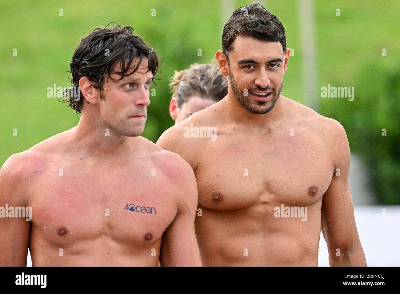 Luca Dotto and Leonardo Deplano of Italy after compete in the 50m ...