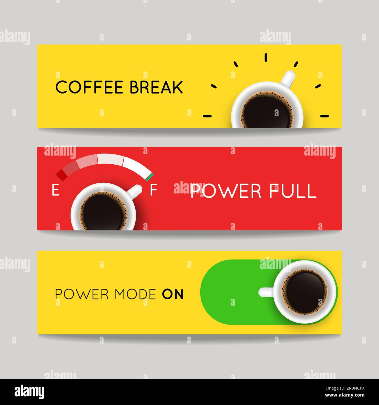 Vector set of modern banners with coffee backgrounds. Trendy templates ...