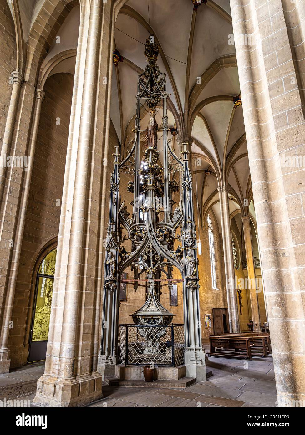 Interior of Church of St. Severus at Erfurt, Germany. Construction on ...