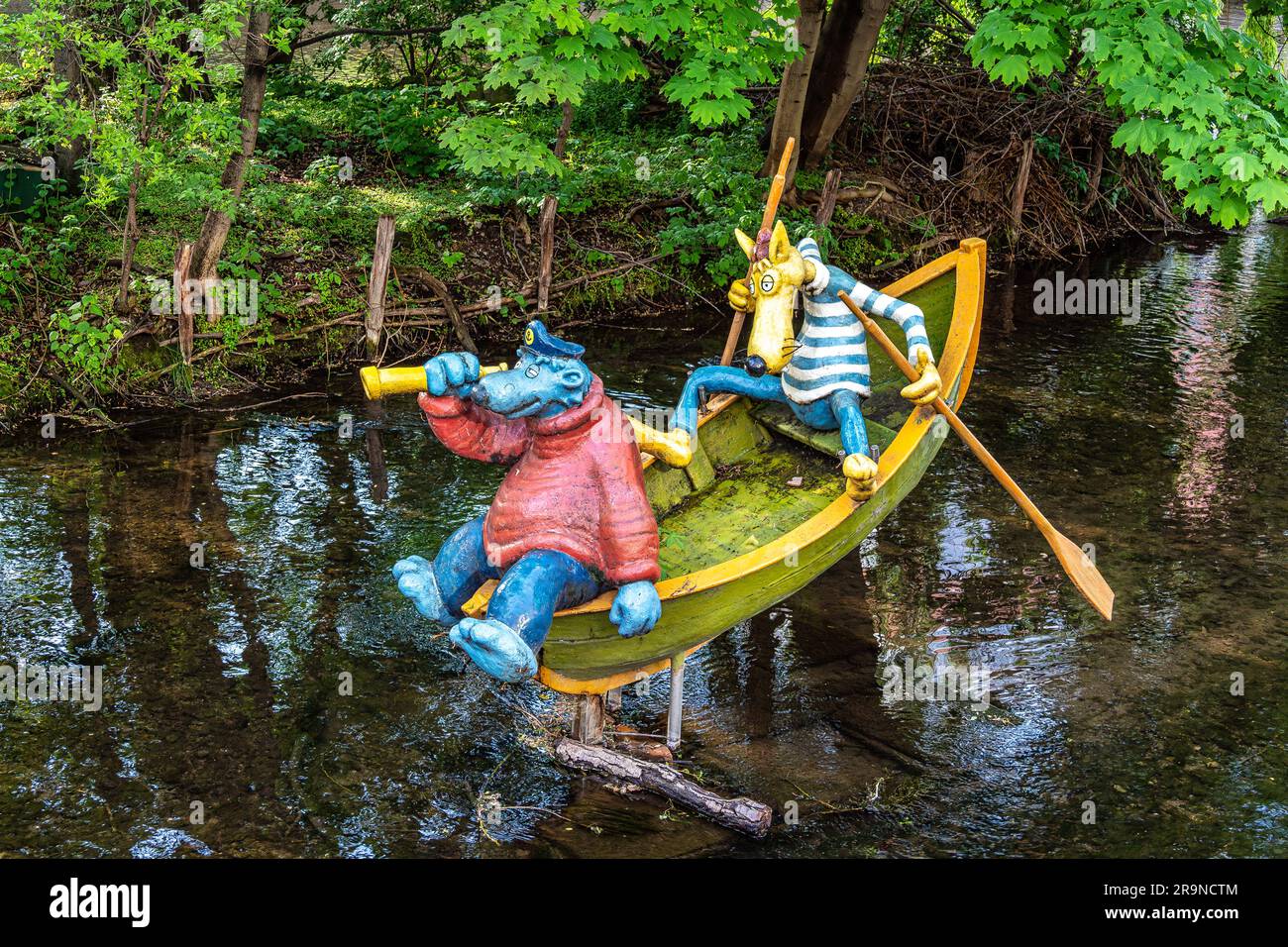 Statue of captain bluebear and Hein Bloed, characters of a german ...