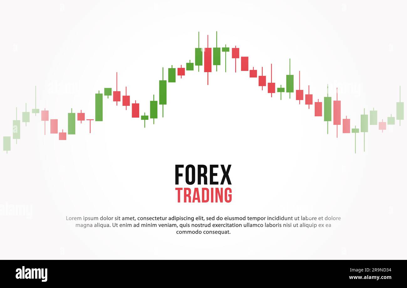 Vector background with stock market candlesticks chart. Forex trading ...