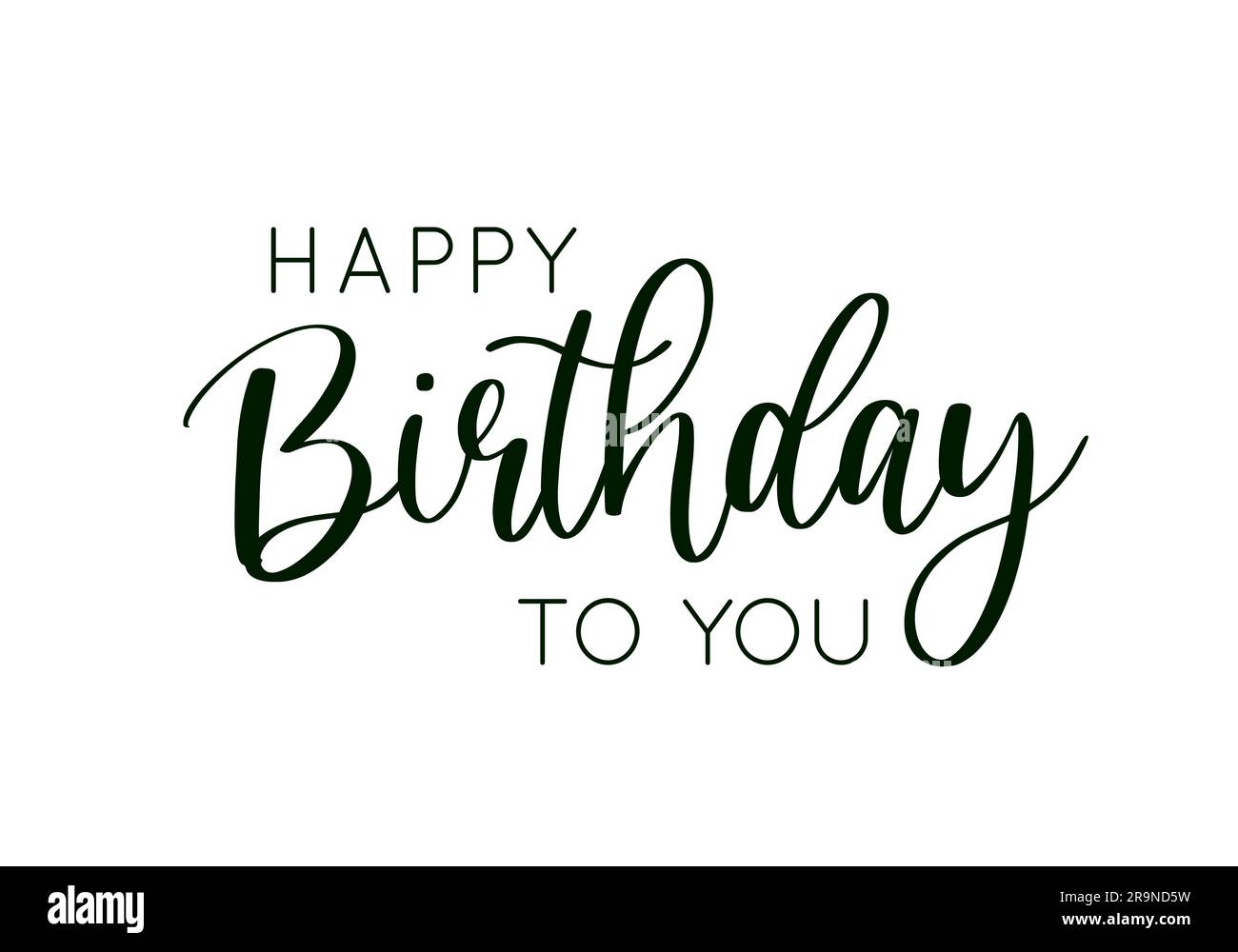 Vector illustration of Happy Birthday handwritten modern brush lettering. Greeting card ...