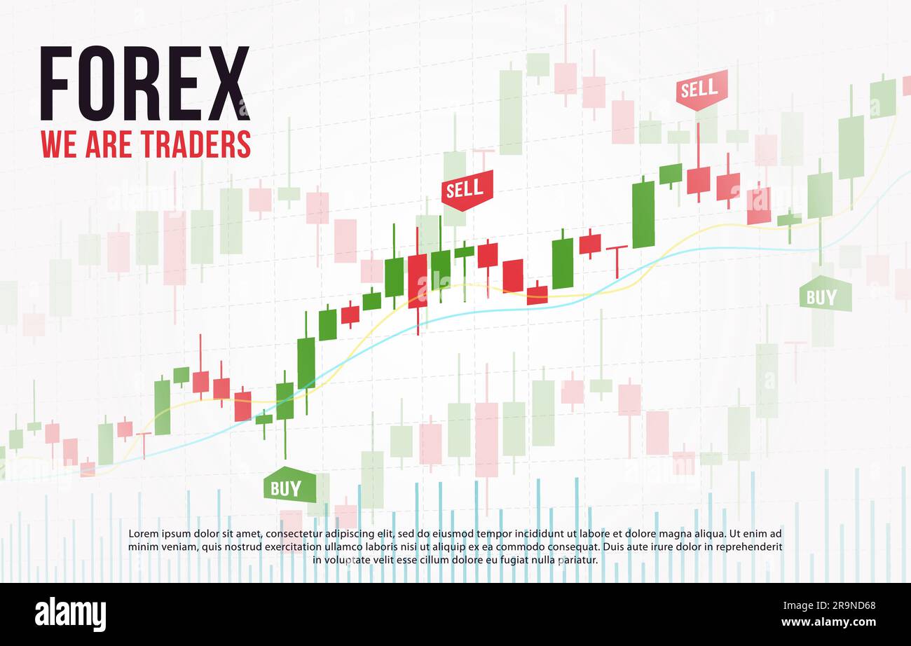 Vector background with stock market candlesticks chart. Forex trading ...