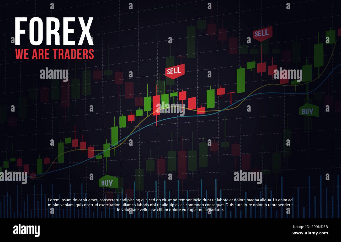 Vector background with stock market candlesticks chart. Forex trading ...