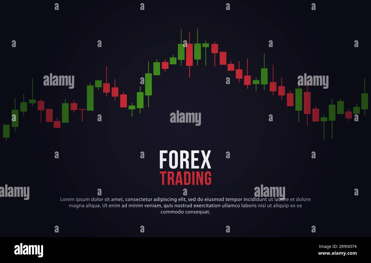 Vector background with stock market candlesticks chart. Forex trading ...