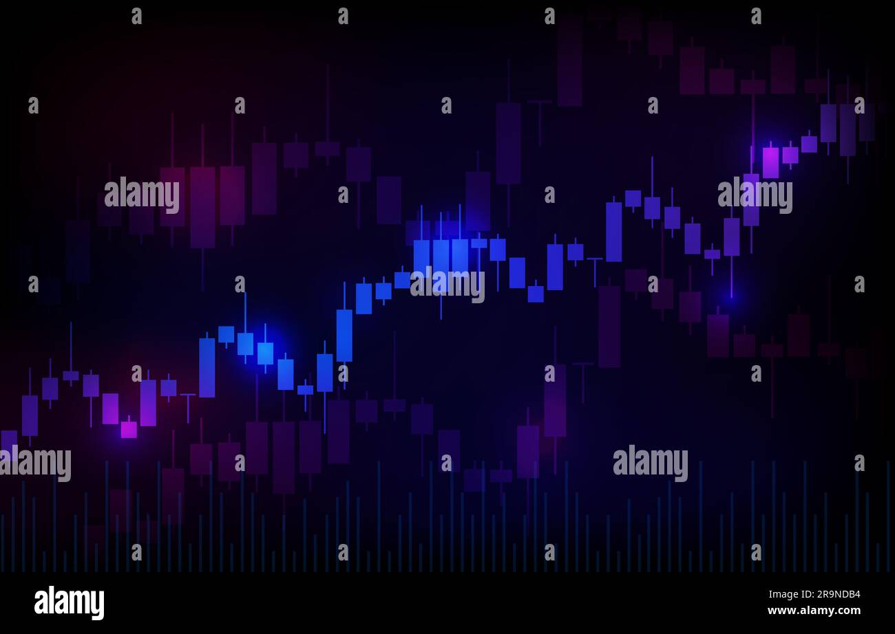 Vector background with stock market candlesticks chart. Forex trading ...