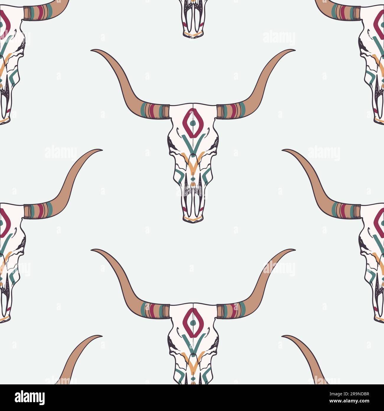 Cow skull pattern hi-res stock photography and images - Alamy