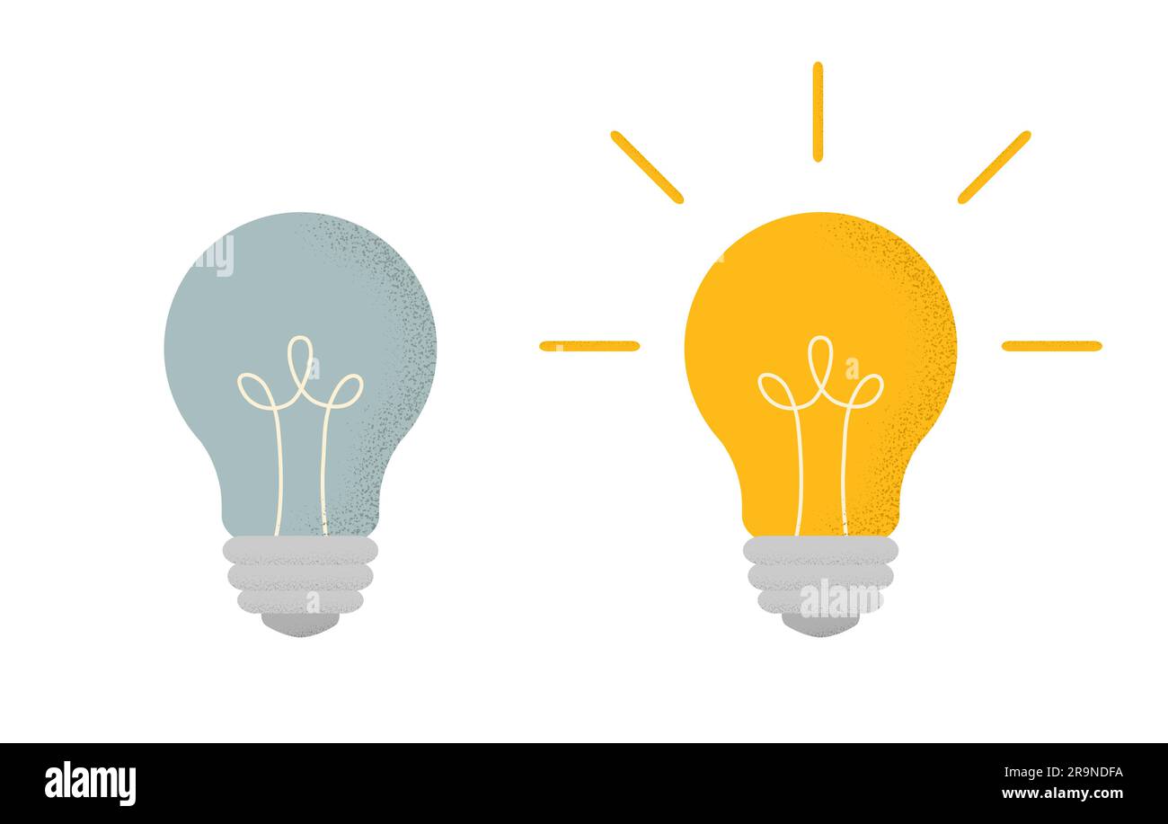 Bulb turned on cartoon hi-res stock photography and images - Alamy