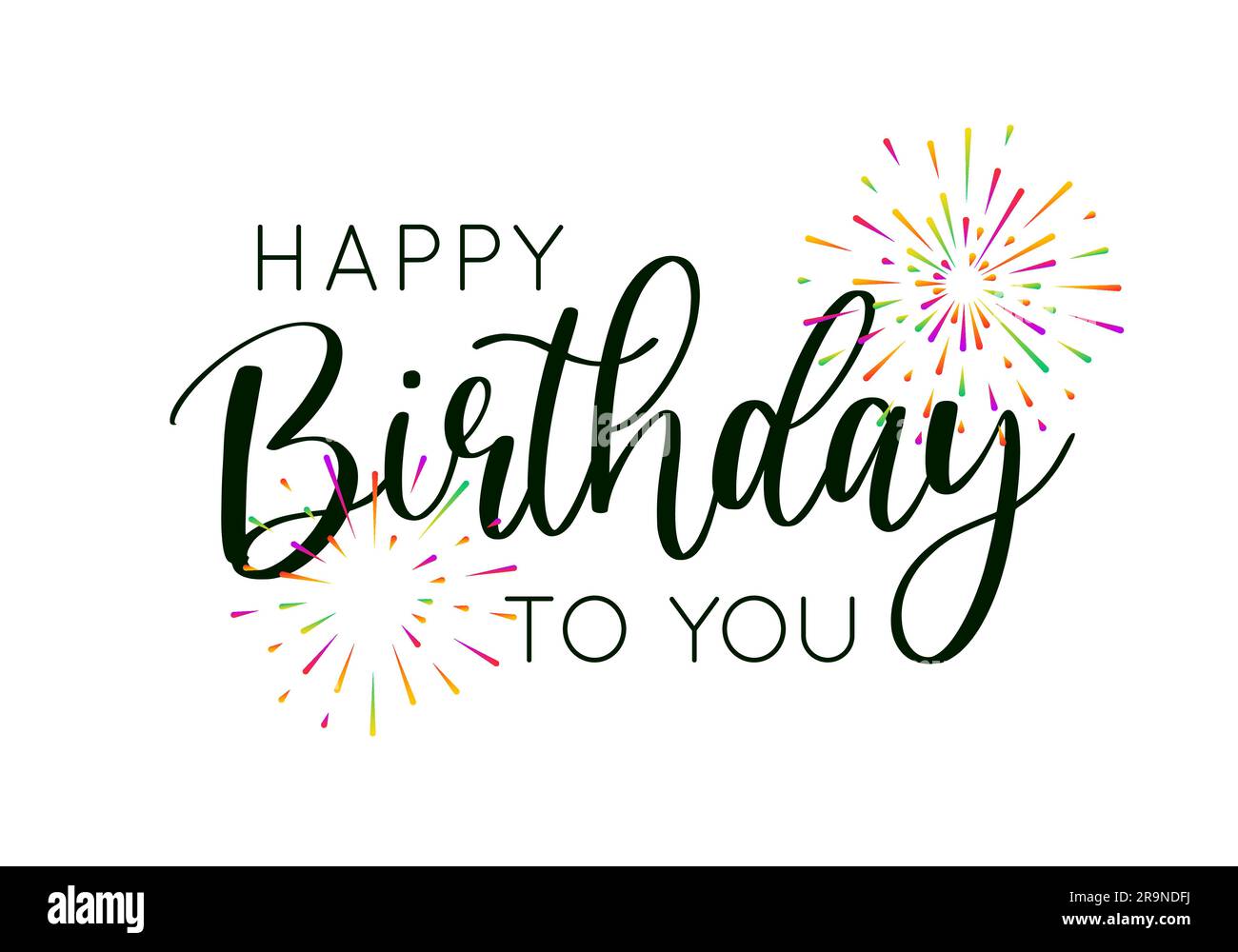 Vector illustration of Happy Birthday handwritten modern brush ...