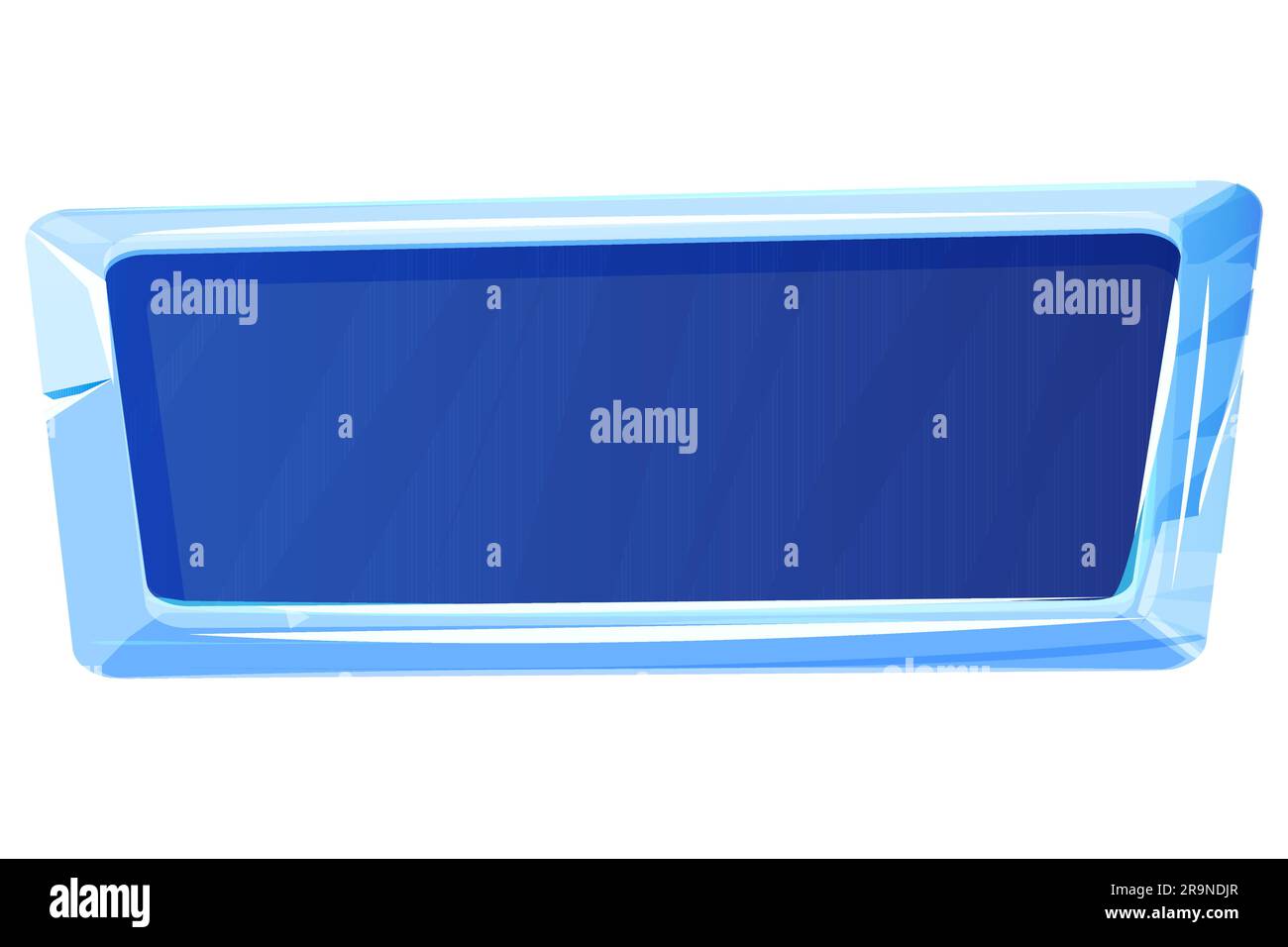 Cartoon style blue ice button for game interface hi-res stock ...