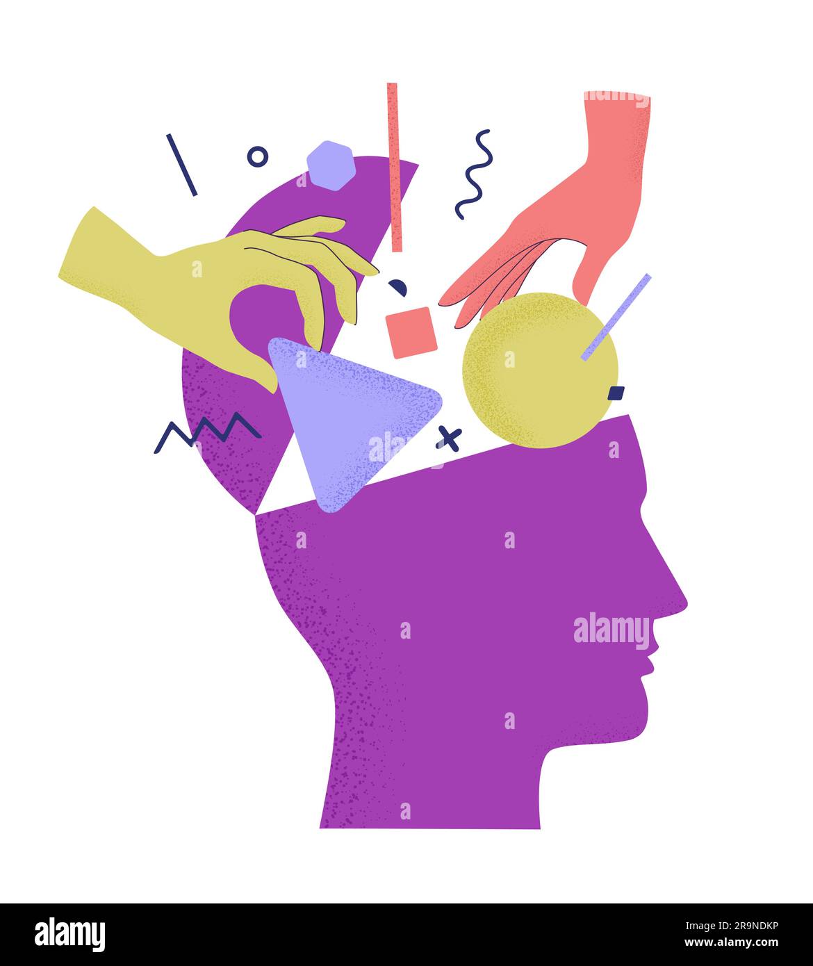 Man head on hands profile Stock Vector Images - Alamy