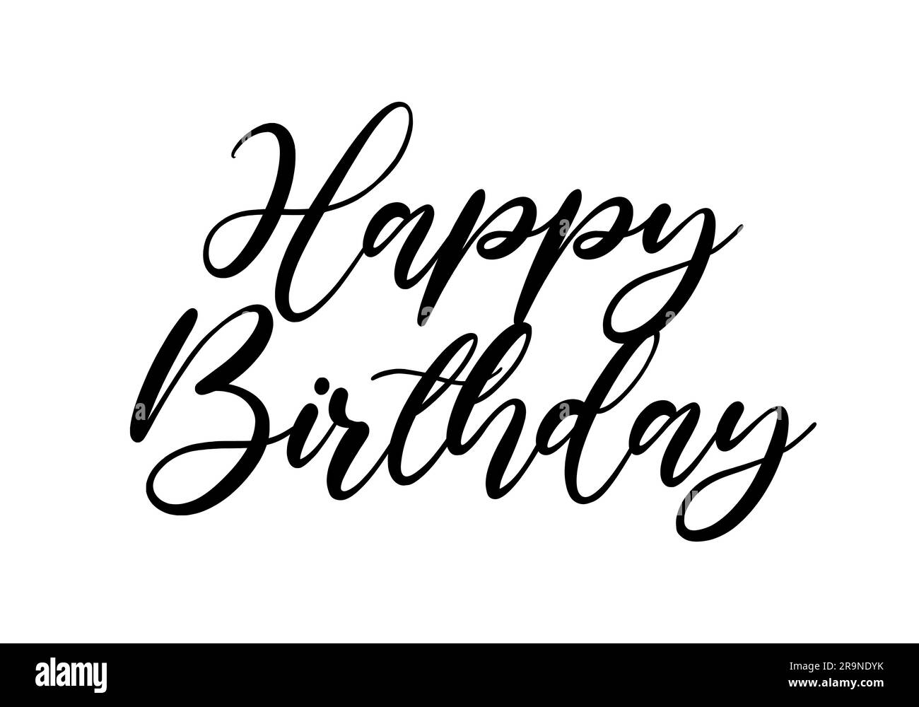 Vector illustration of Happy Birthday handwritten modern brush ...