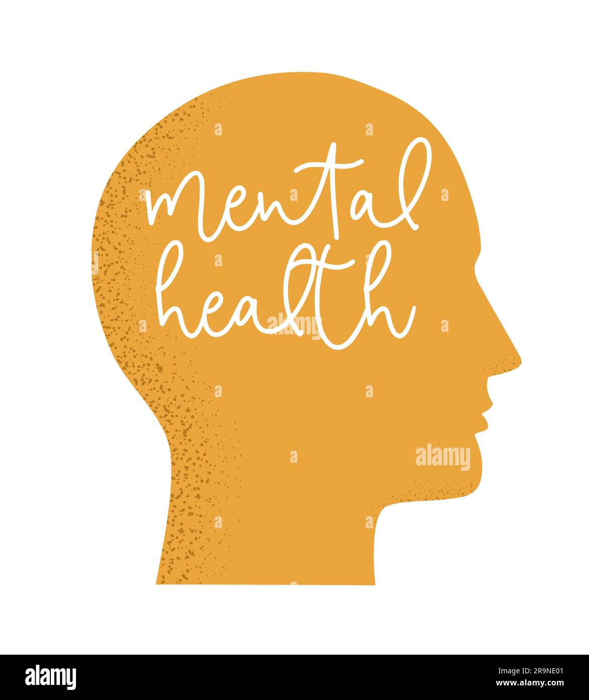 Vector illustration of human head silhouette isolated on white ...