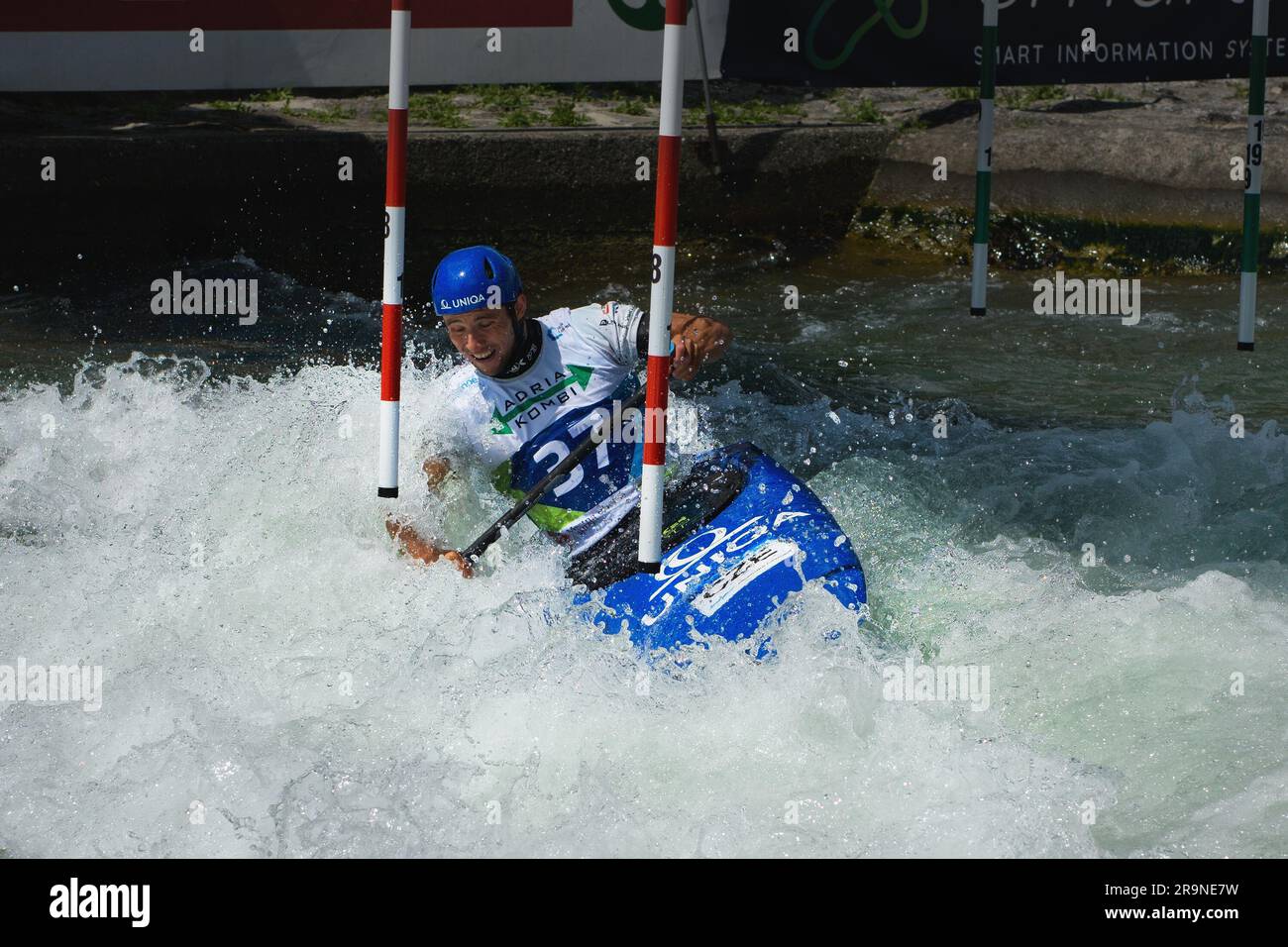 Jiri Prskavec from Czech Republic competes in the men's Water Slalom ...