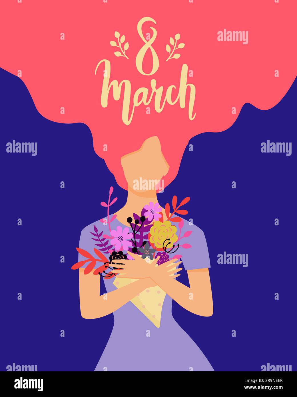 Hold poster woman Stock Vector Images - Alamy