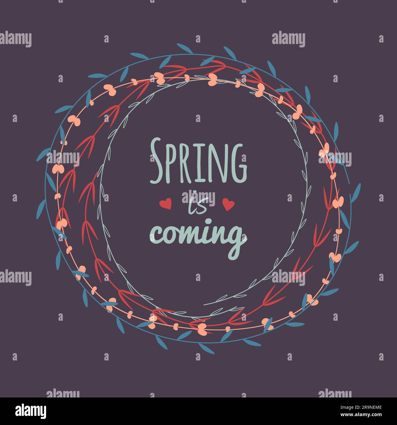 Vector illustration of spring floral frame with text Stock Vector Image ...