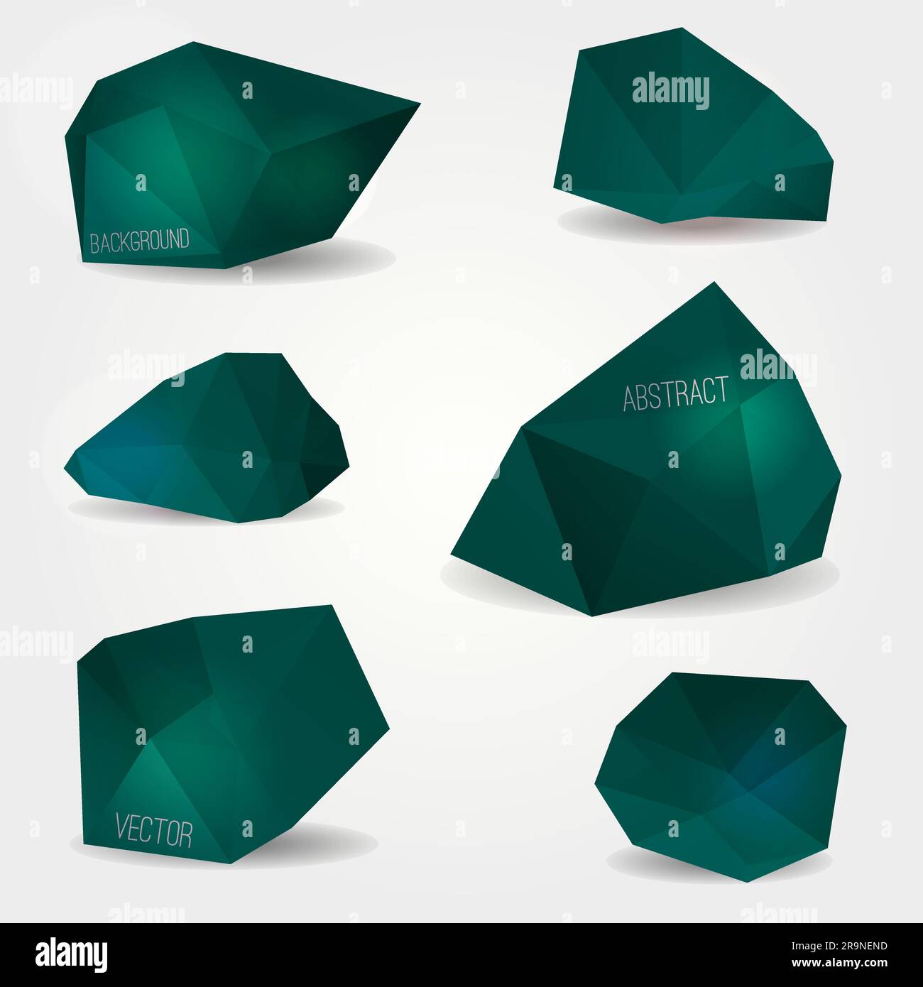 Vector set of abstract modern crystal shapes. Can be used as labels ...