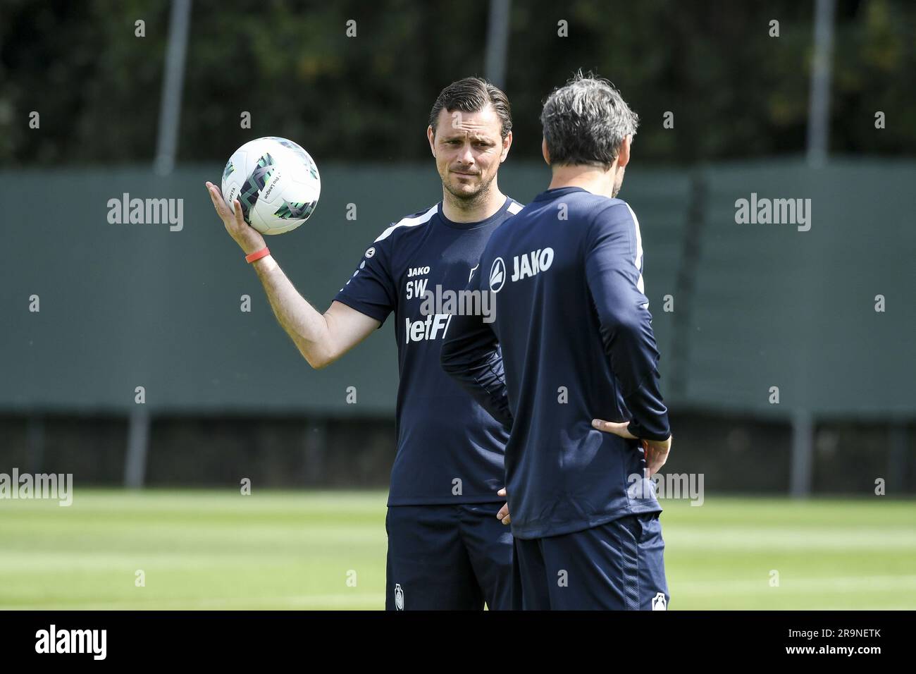 Antwerp, Belgium. 28th June, 2023. Antwerp's assistant coach Stef Wils ...