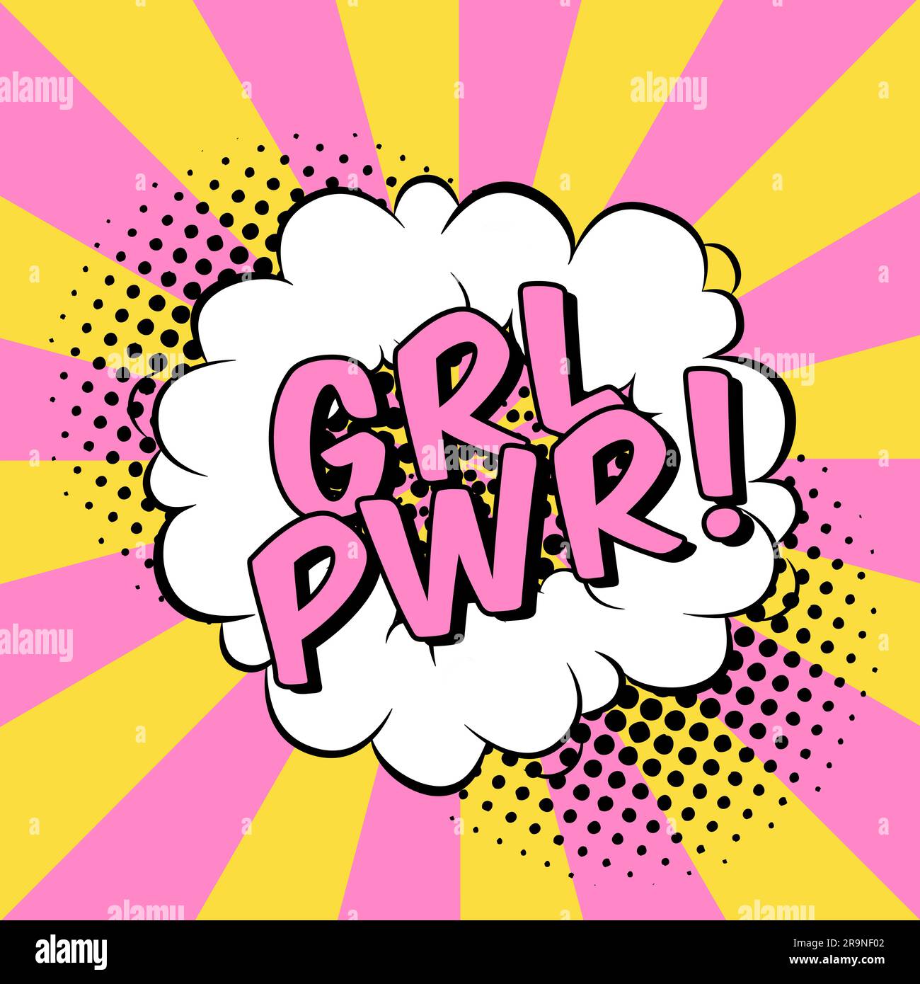 Vector comics illustration with speech bubble and slogan Girl Power ...