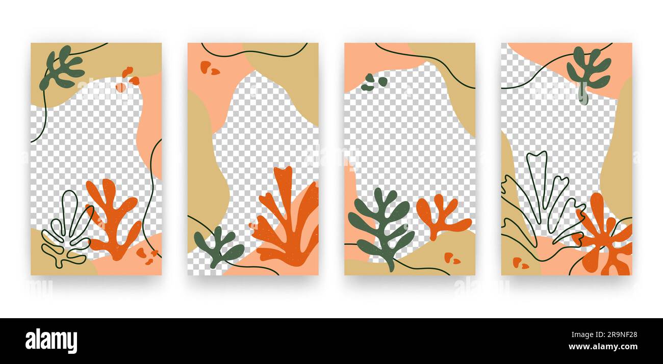Vector set of social media stories templates with trendy contemporary ...