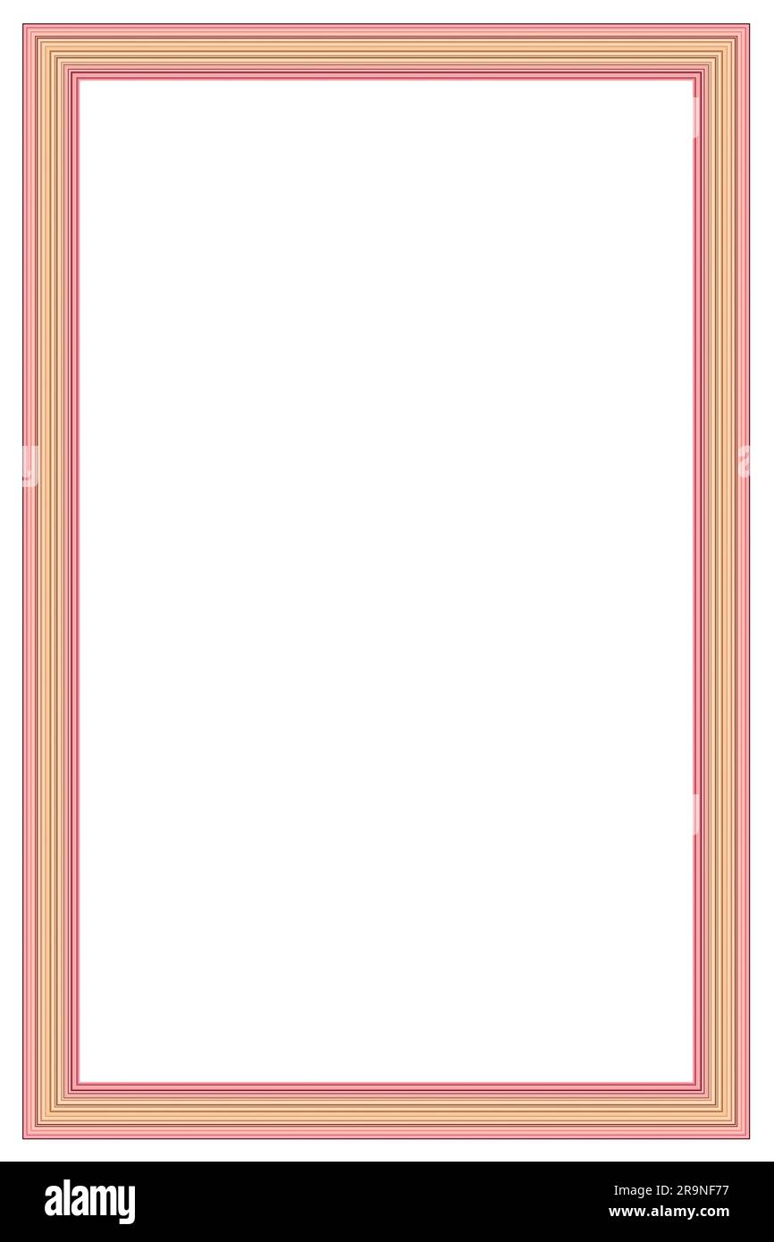 Vertical frame for photo and design with aspect ratio 2 to 3 on a white ...