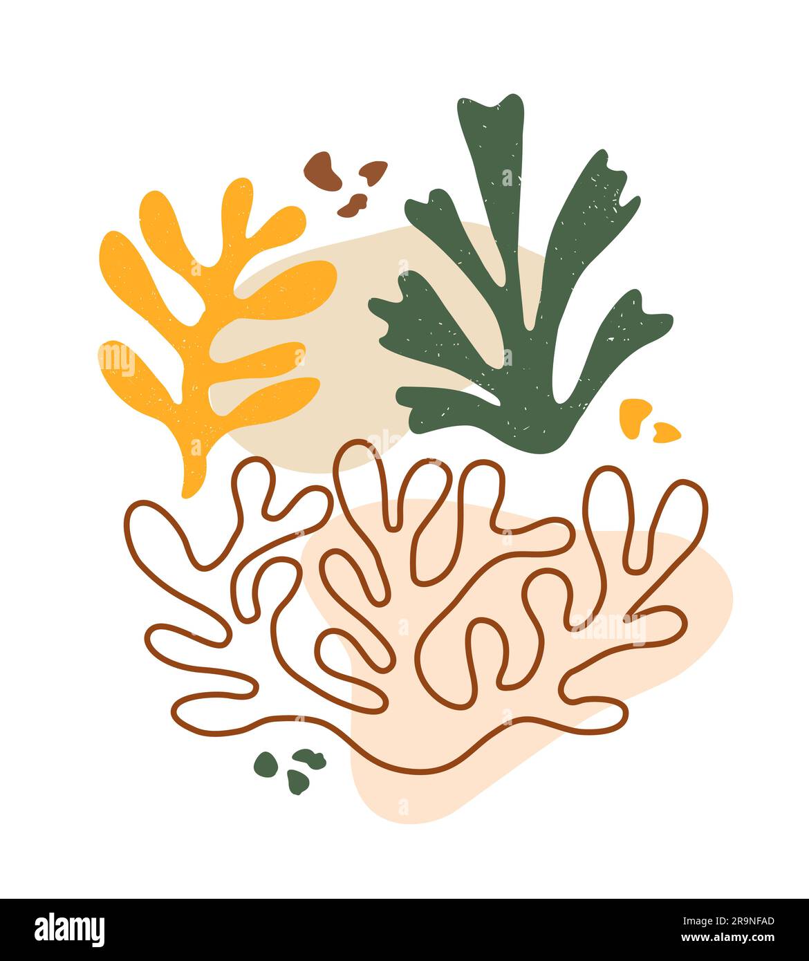 Vector contemporary composition with aesthetic hand drawn abstract ...