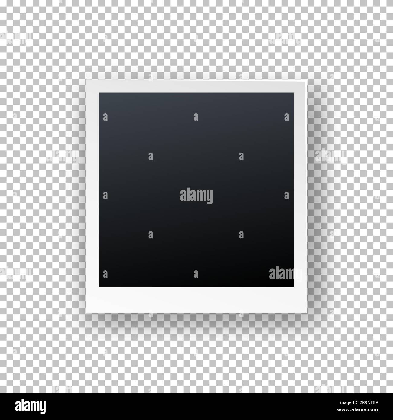 Vector retro realistic instant photo card with shadow effect isolated ...